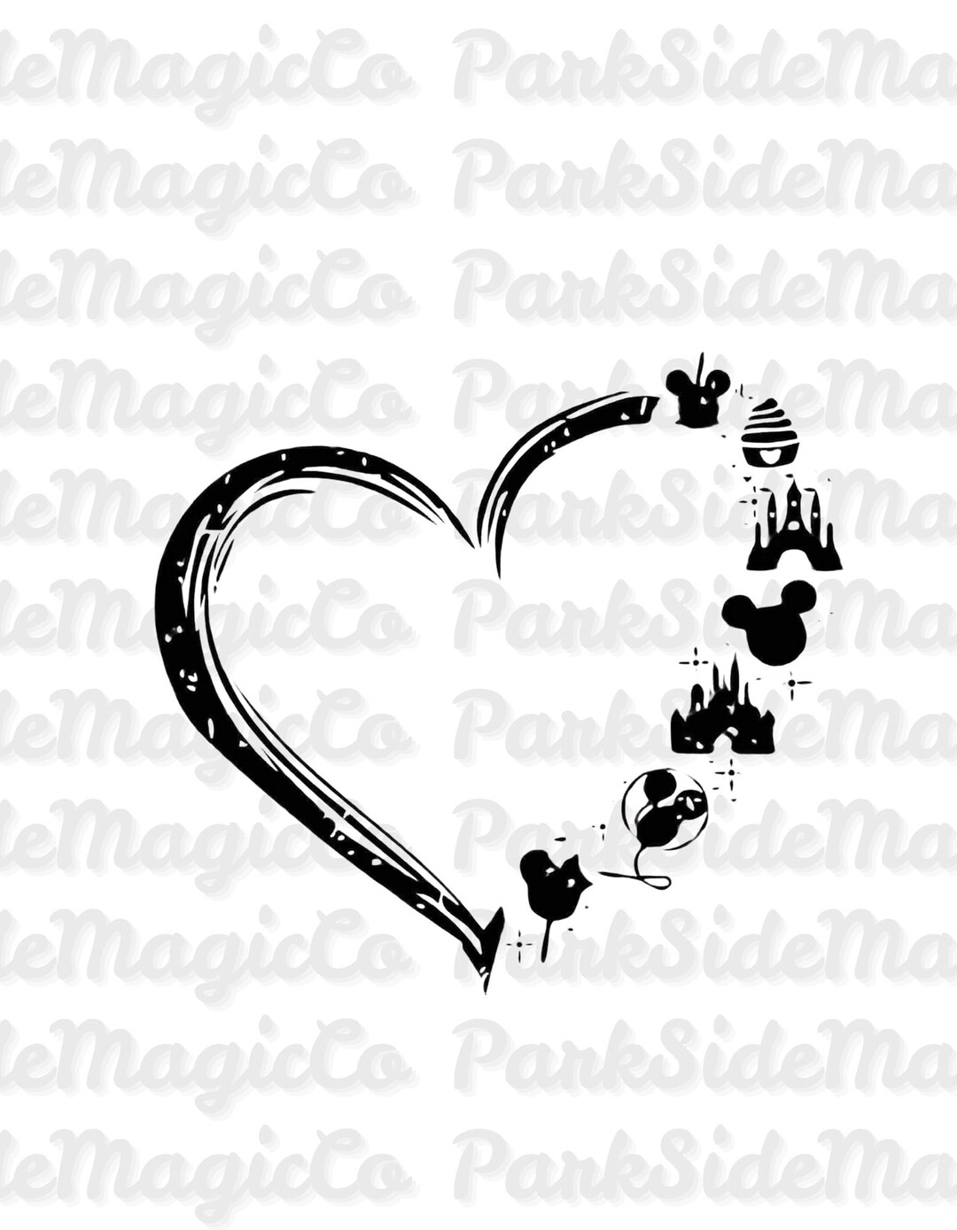 Disney Heart SVG PNG for Cricut | Disney Park Icons Shirt Design ...