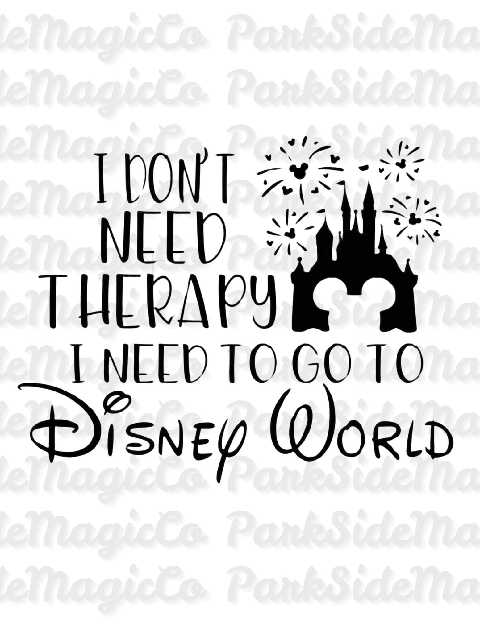 Disney Therapy SVG PNG for Cricut | Funny Disney World Shirt Design | I ...
