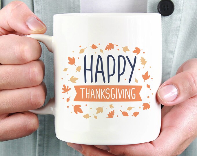Happy Thanksgiving Mug, Thanksgiving Mug, Fall Mug, Autumn Coffee Mug ...