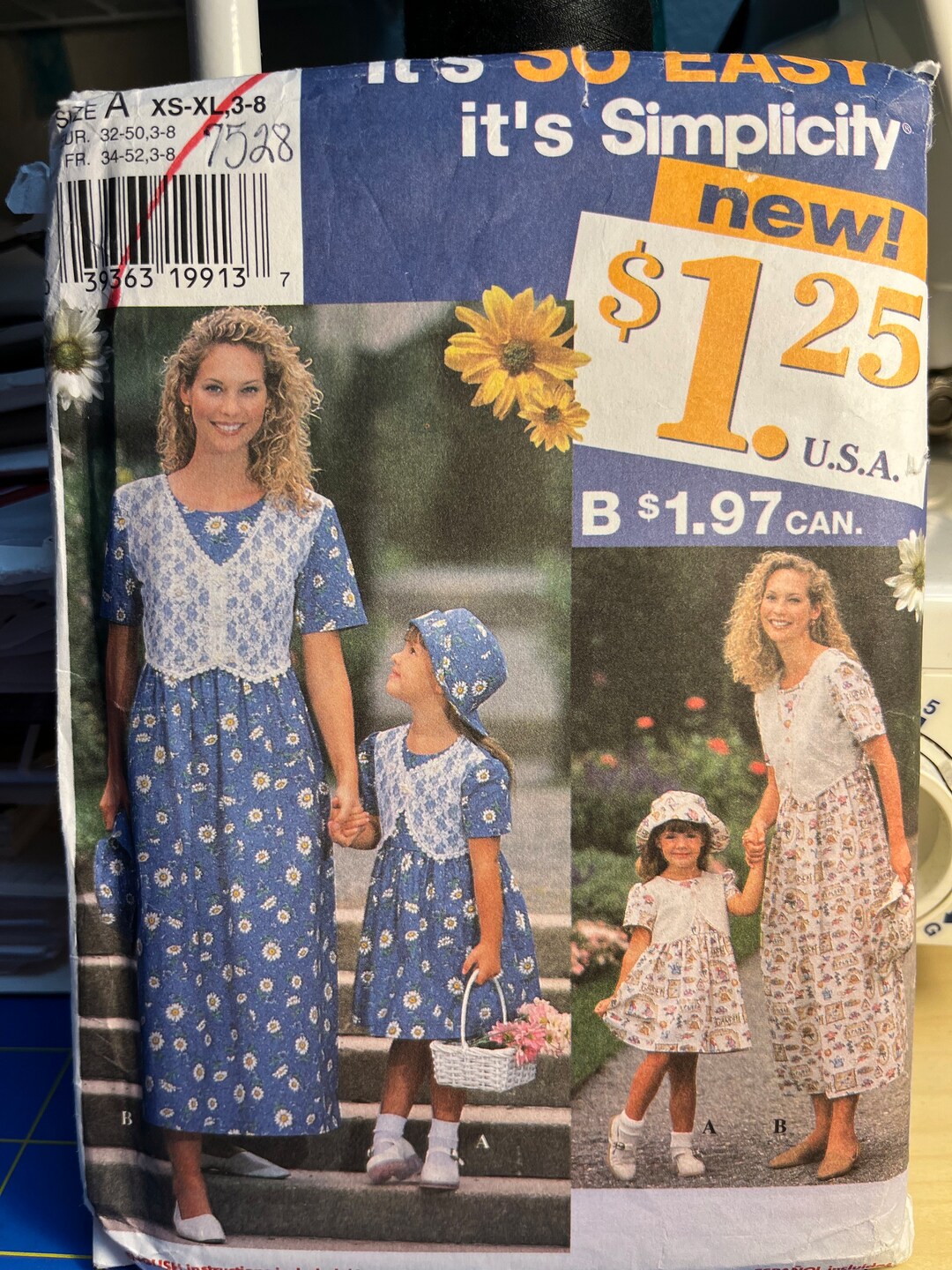 Vintage Simplicity 7528/0620 Mother/daughter Dress & Hat - Etsy