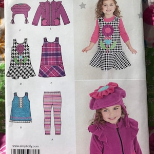 Simplicity Toddler's Pattern 1724 Jumper, Top, Jacket, Hat and Leggings ...