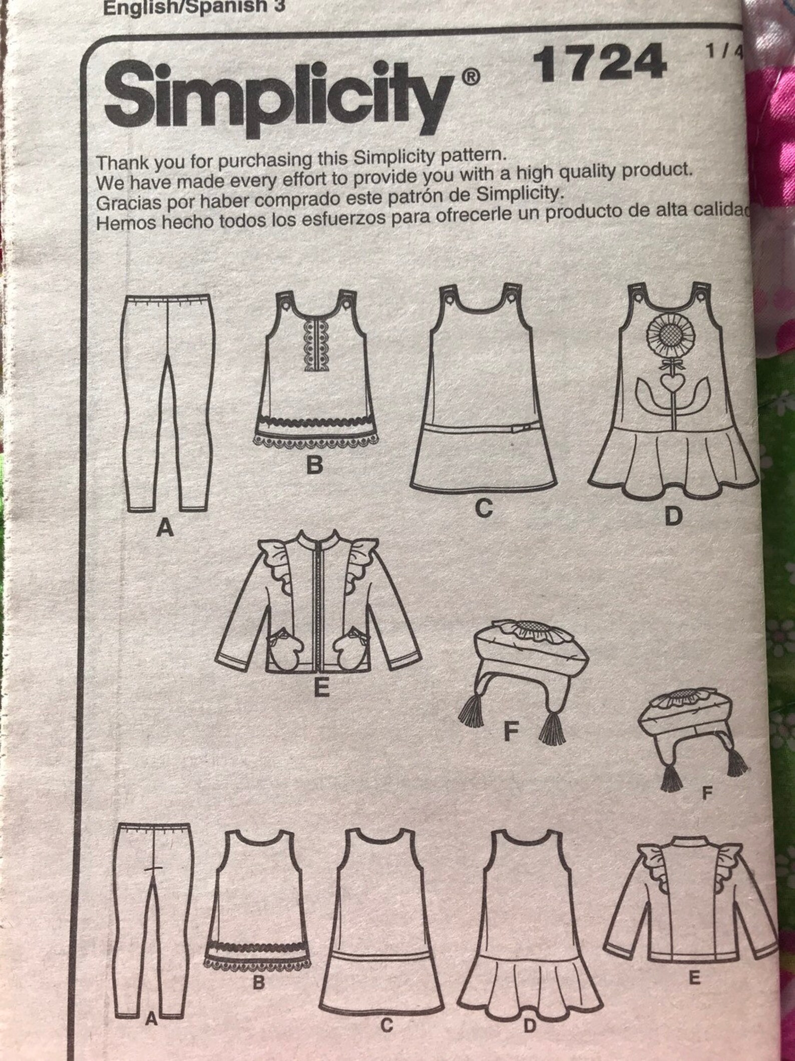 Simplicity Toddler's Pattern 1724 Jumper Top Jacket Hat | Etsy