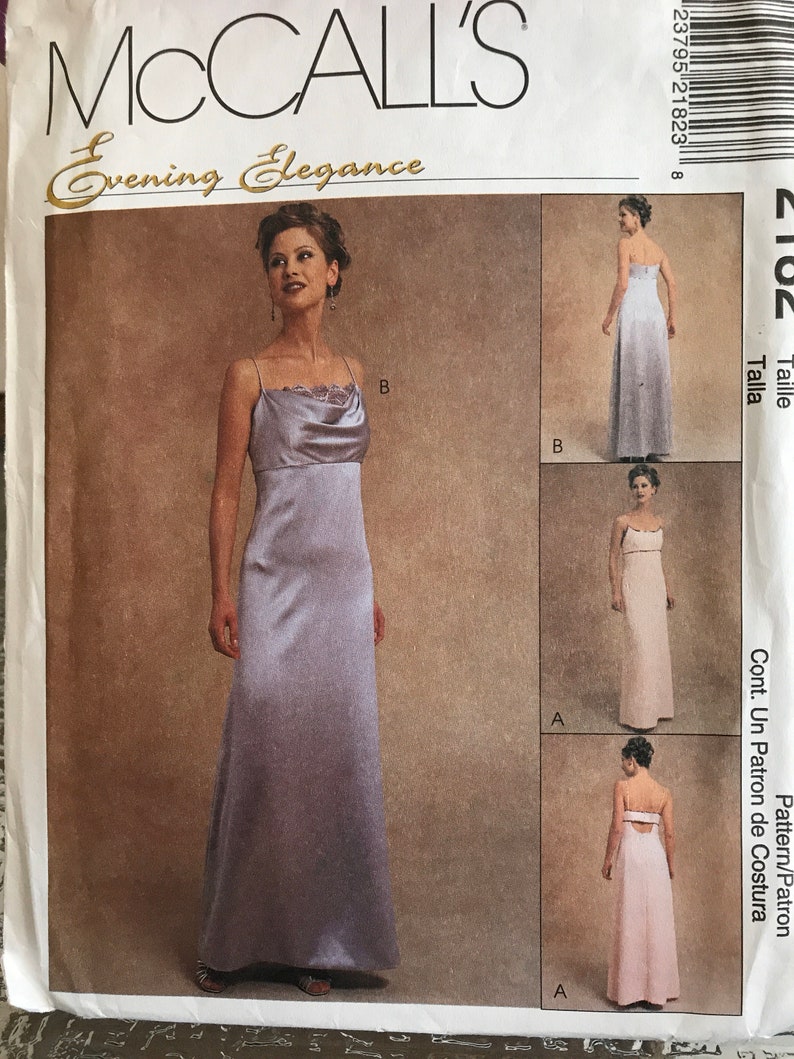 Vintage Mccalls’s Evening Elegance Dress Pattern 2182 - Etsy