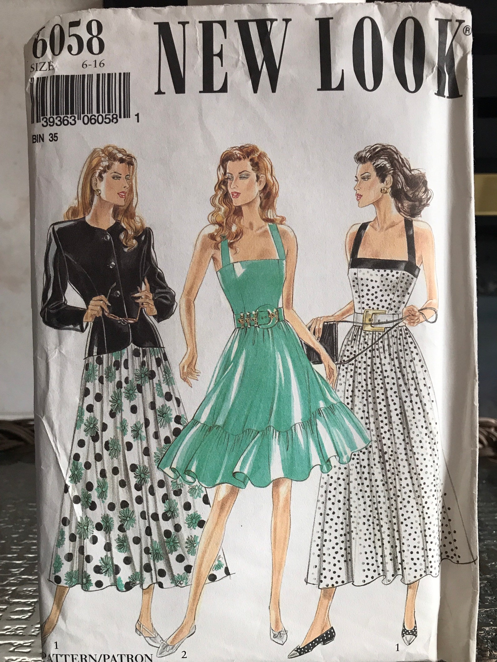 Vintage New Look Dress and Jacket Pattern 6058 | Etsy