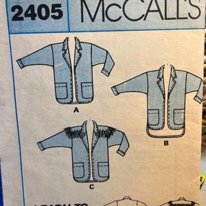 Vintage Mccall’s 2405 Brooke Jacket - Etsy