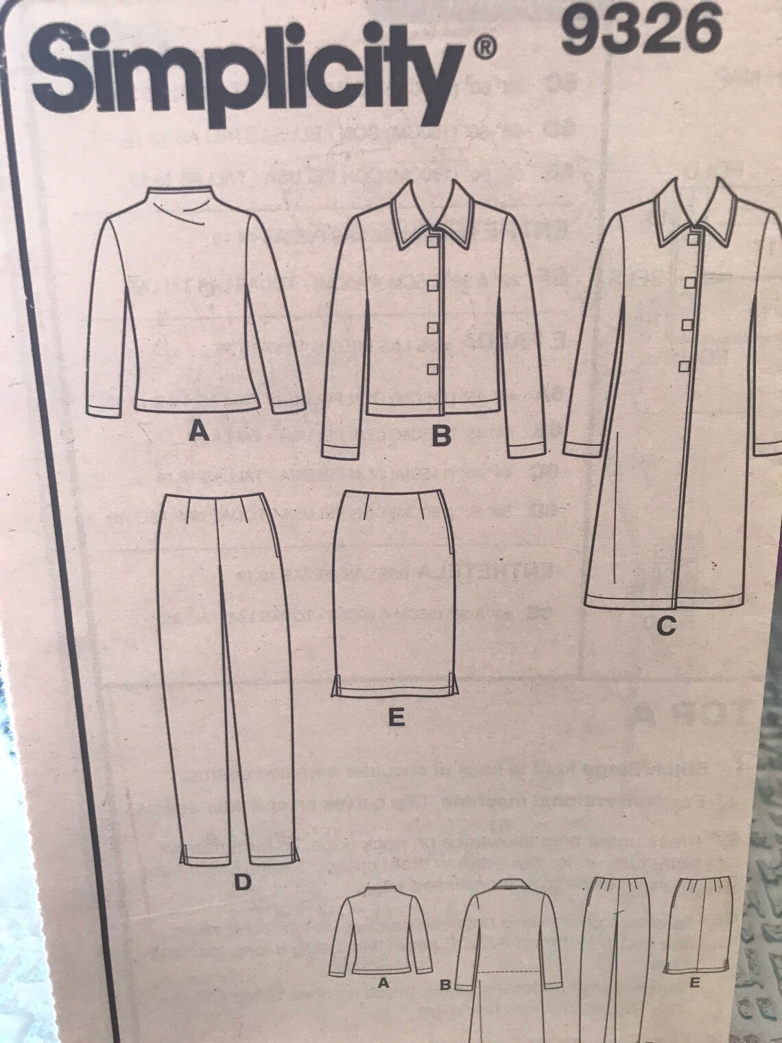 Vintage Simplicity Jacket, Coat, Skirt and Pants and Knit Top Pattern ...