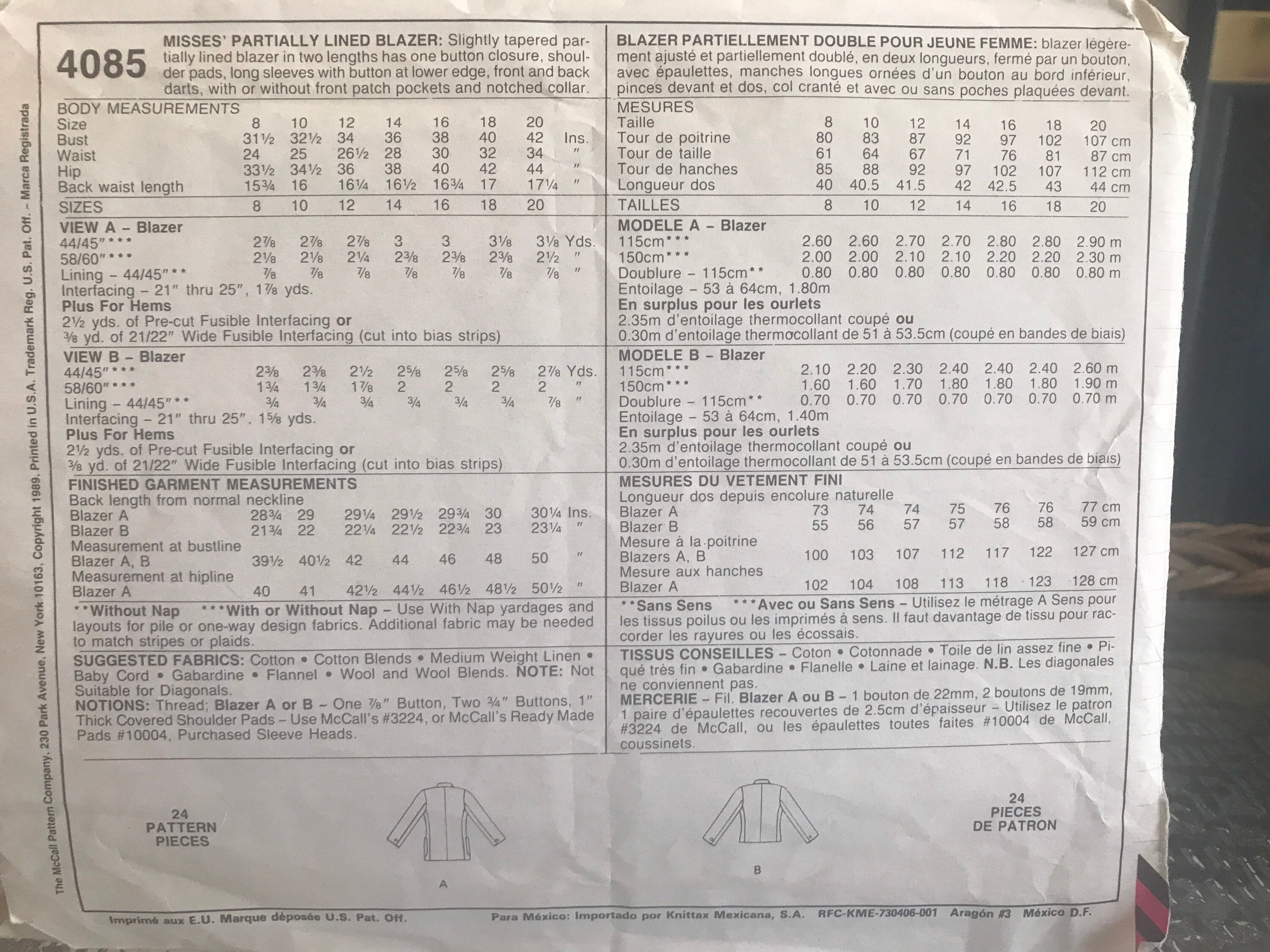 Vintage Mccalls Nancy Zieman Blazer Pattern 4085 - Etsy