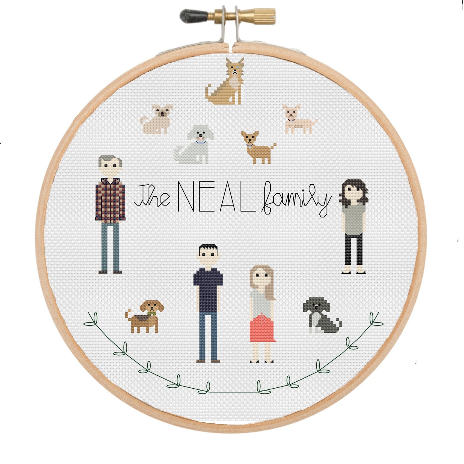 Custom Cross Stitch Family Pattern - Etsy