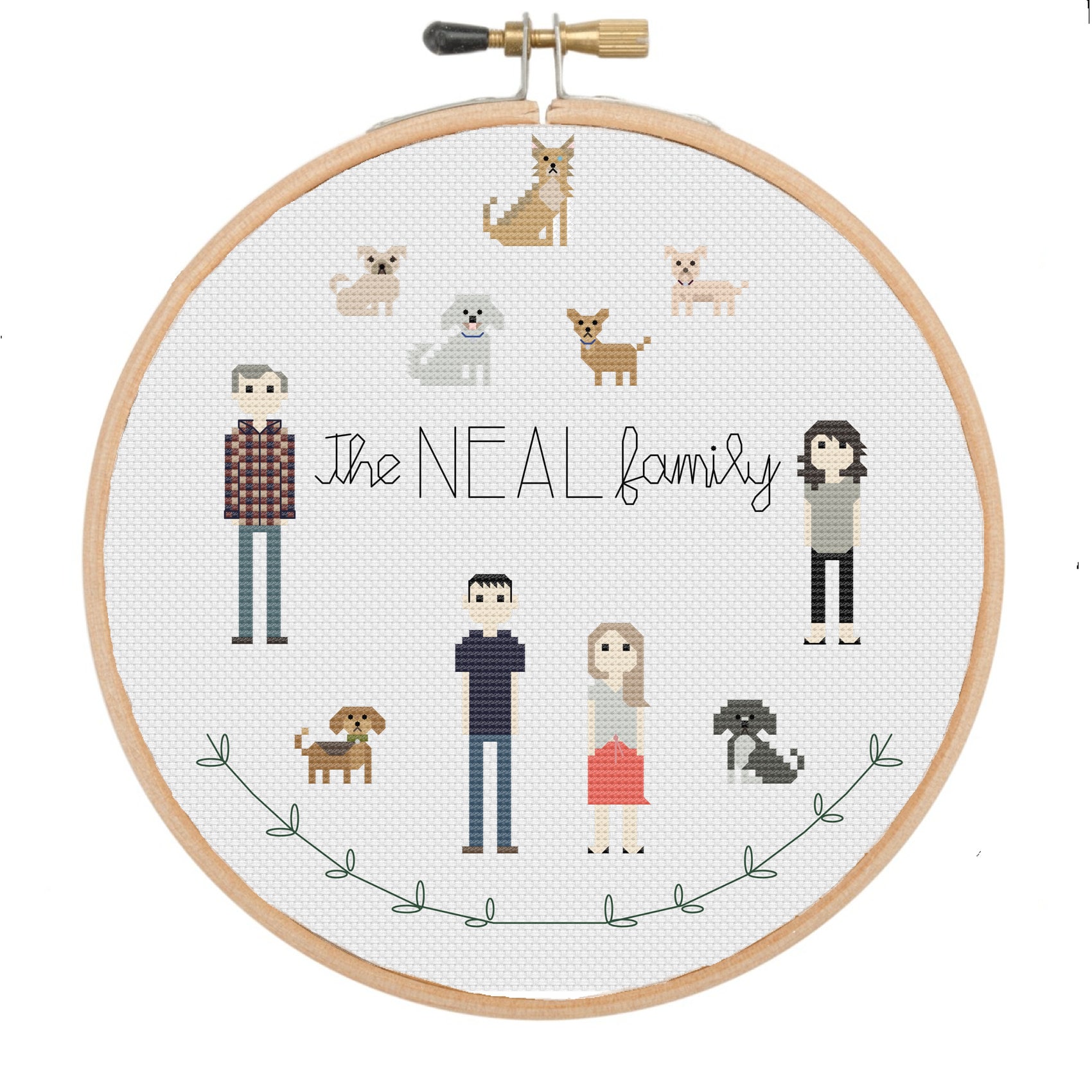 Custom Cross Stitch Family Pattern - Etsy