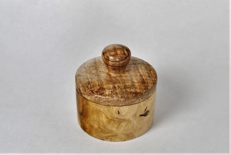 Poplar Burl Box With Spalted Curly Maple Lid Ring Box Candy - Etsy