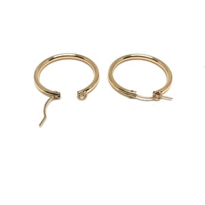 Classic Gold Hoop Earrings, 14kgf Gold Filled Hoop Earrings, Latch Back ...