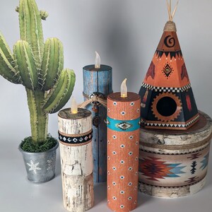 Native American Candle Trio - Southwest Indian Decor - Etsy
