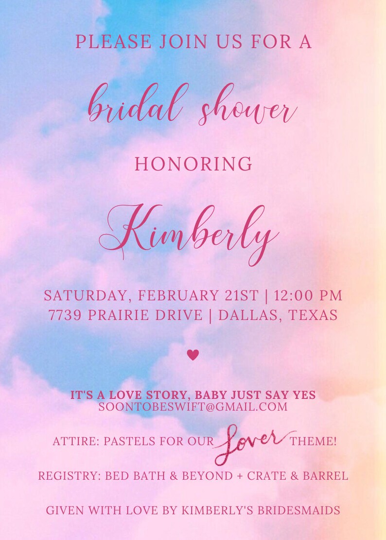 LOVER Bridal Shower Taylor Swift Pastel Watercolor Printable DIGITAL ... LOVER Bridal Shower Taylor Swift Pastel Watercolor Printable DIGITAL ...