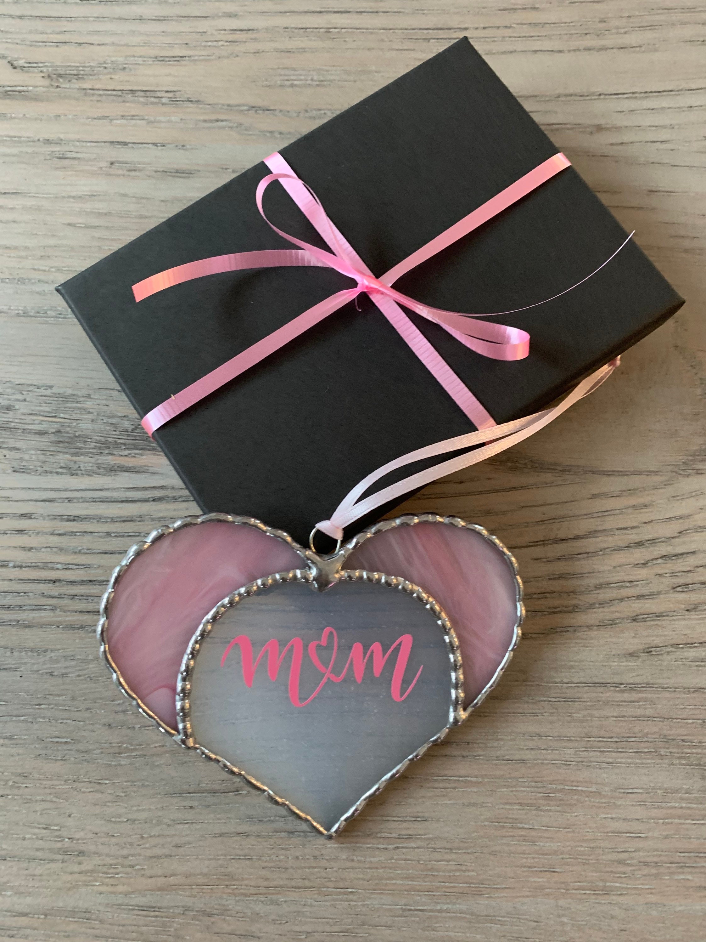 Mother's Day Heart Ornament Gift Mom Stained Glass | Etsy