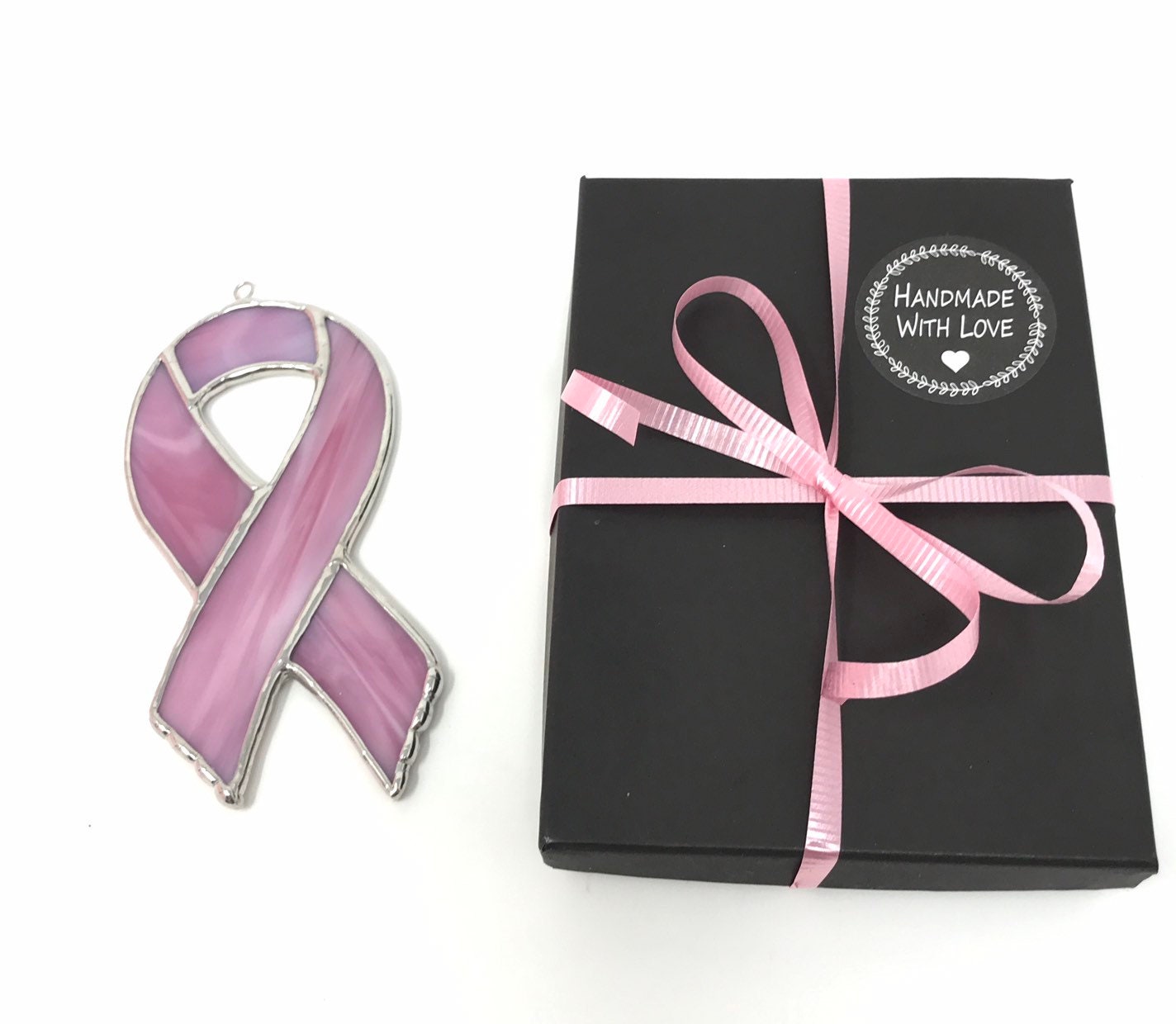 Breast Cancer Awareness Ribbon Stained Glass Breast Cancer | Etsy