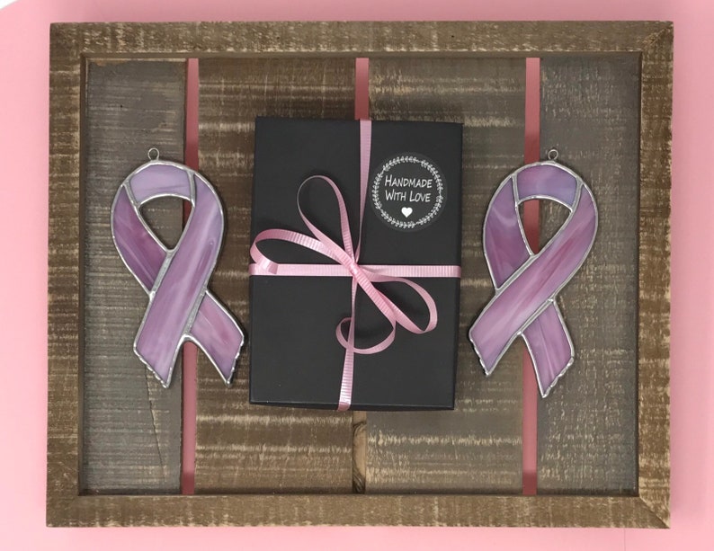 Breast Cancer Awareness Ribbon Stained Glass Breast Cancer | Etsy