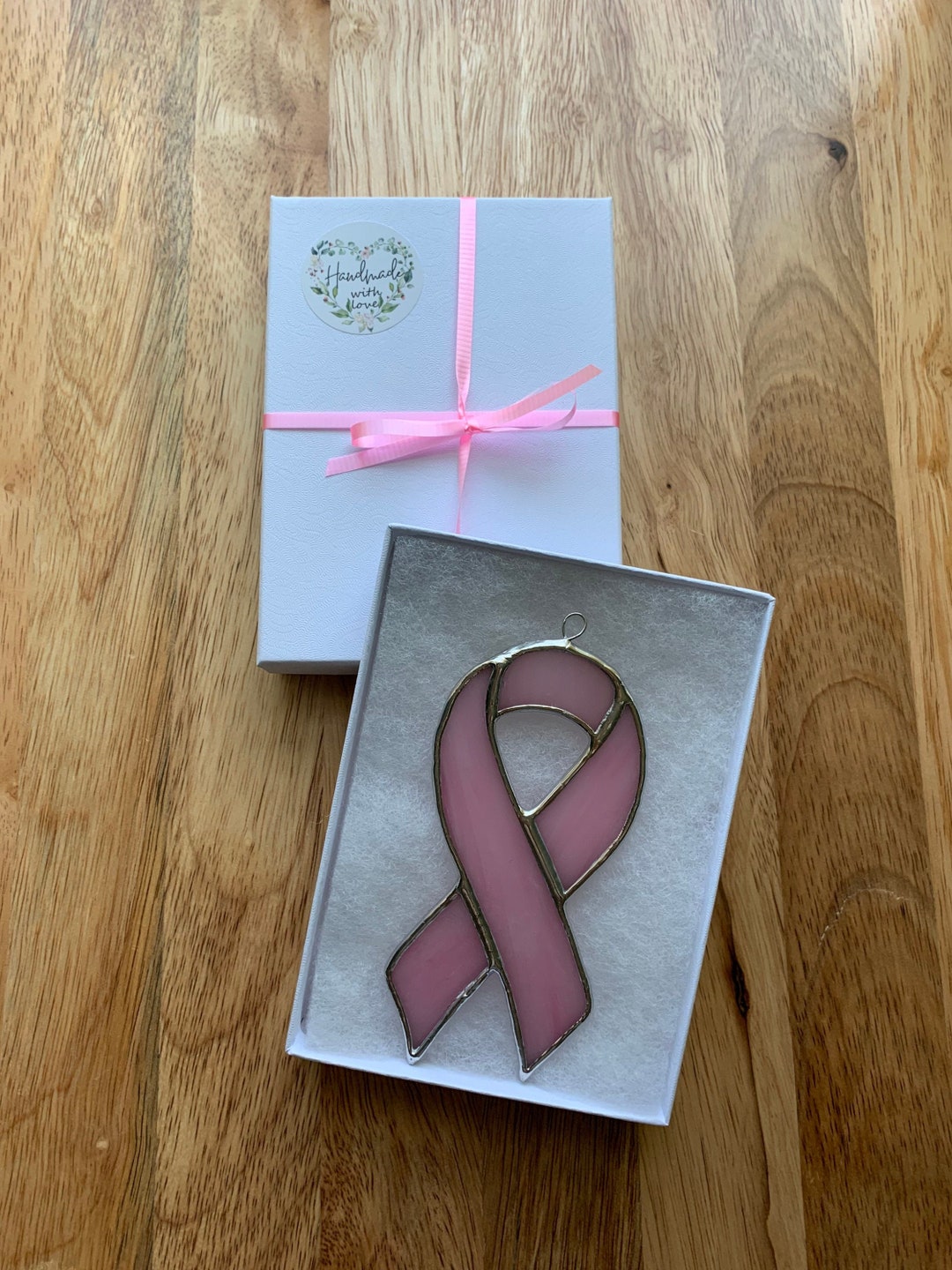 Breast Cancer Awareness Ribbon, Stained Glass Breast Cancer Ornament ...