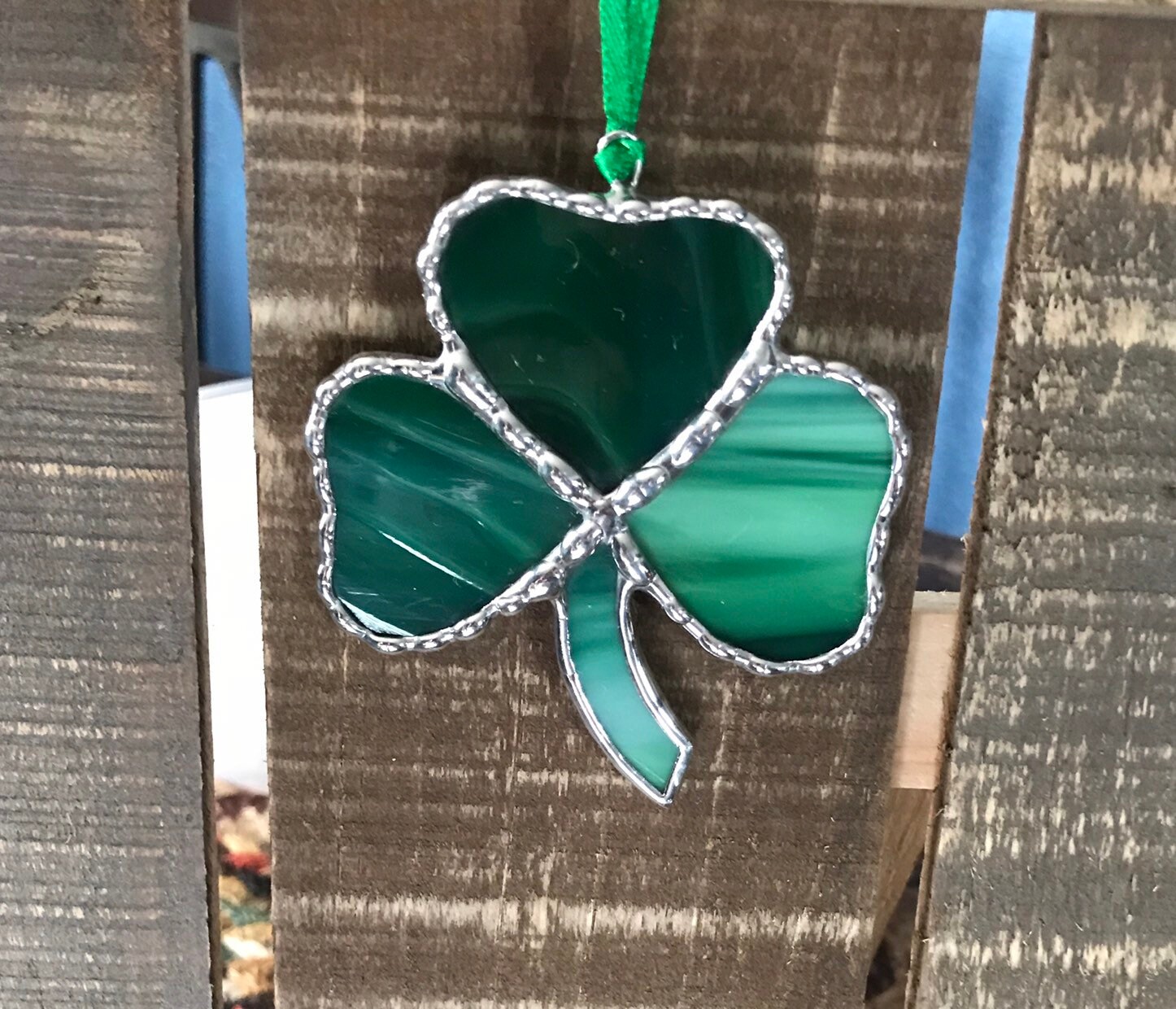 St. Patrick's Day Shamrock Ornament Gift Stained | Etsy