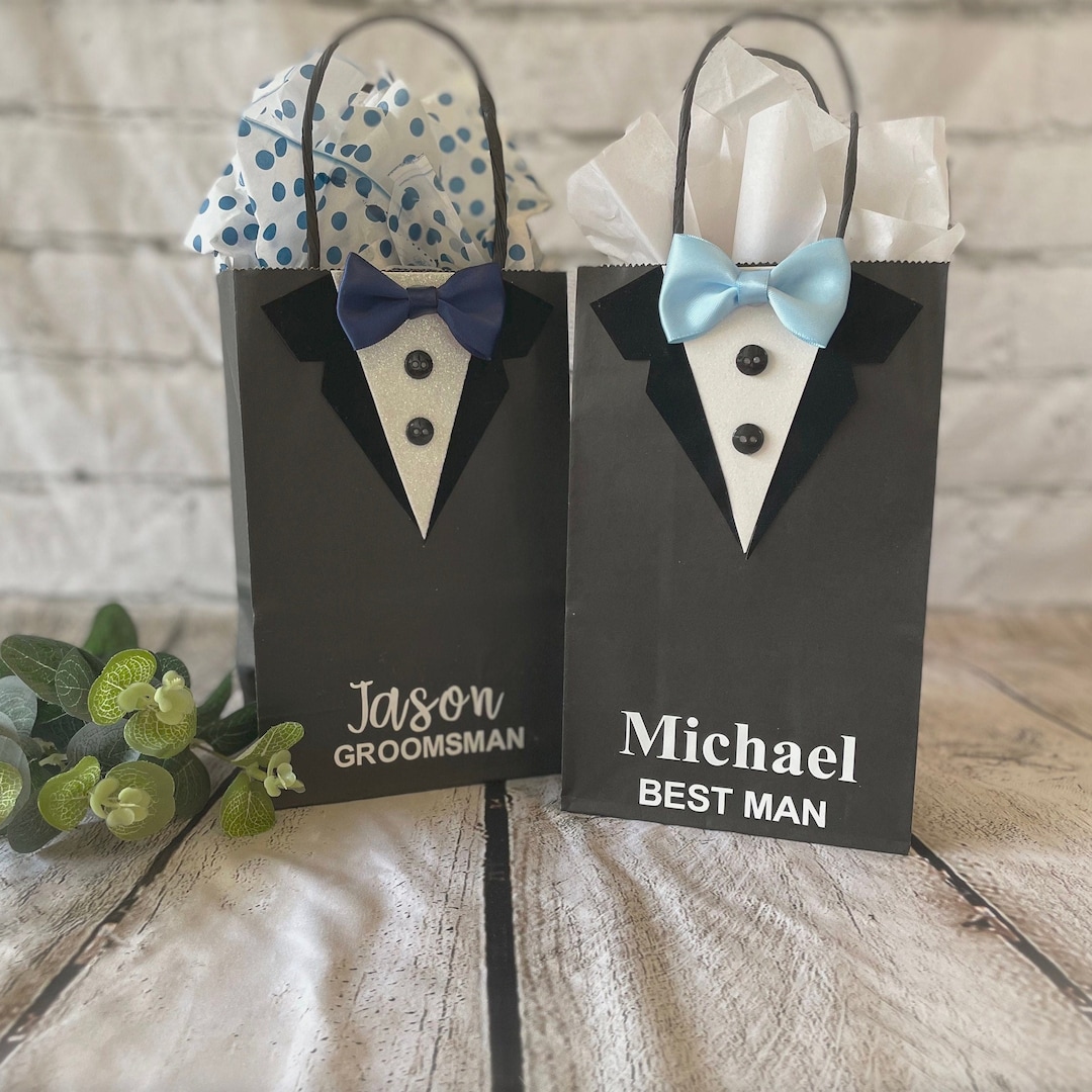 Tuxedo Gift Bag | Groomsmen & Best Man Gift Bag | Small - Etsy