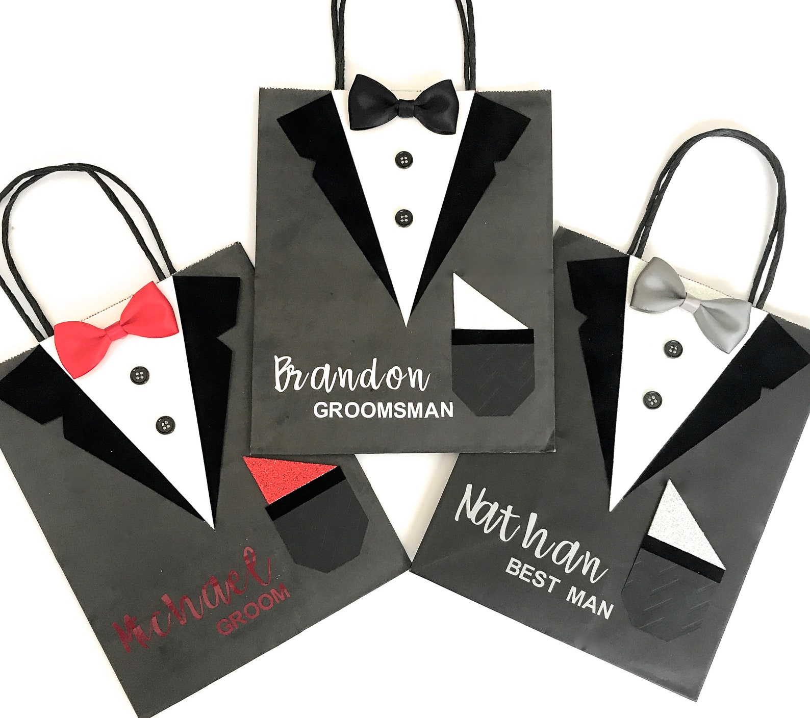 Tuxedo Gift Bag Groomsmen & Best Man Gift Bag Medium | Etsy