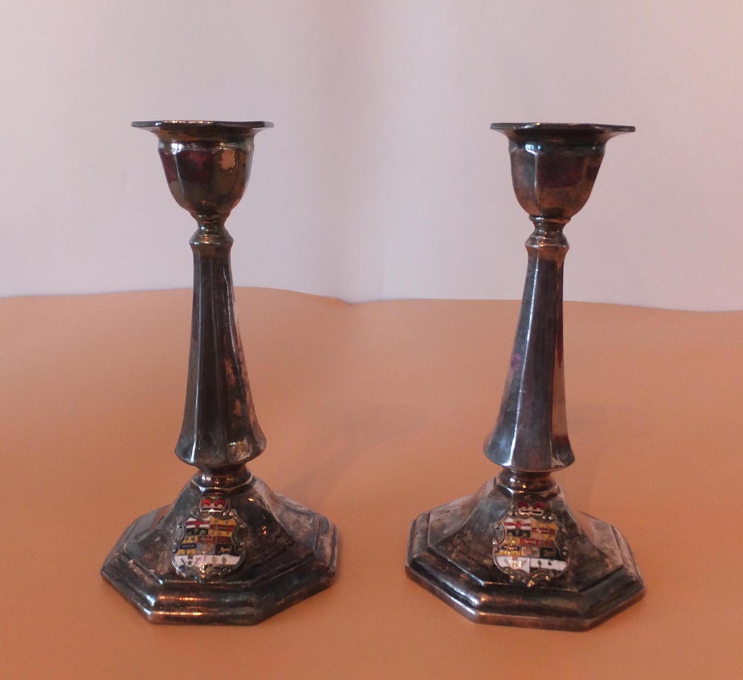 Rare Benedict-proctor Mfg. Silver Plate Candlestick Holders With Coat ...