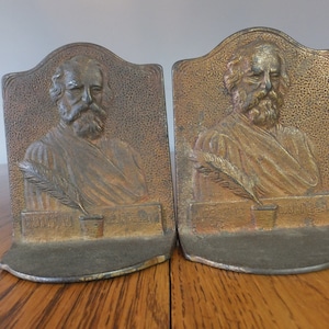Henry W Longfellow Cast Iron Bookends - Etsy