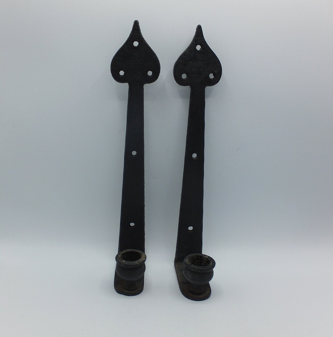 Vintage Cast Iron Spade Design Candlestick Holders Set of 2 - Etsy