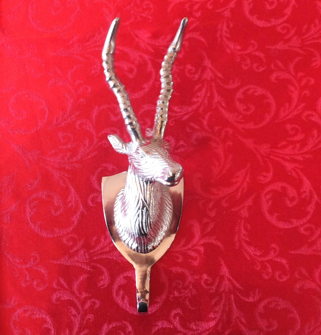Vintage Silver Metal Antelope / Gazelle Wall Mount Hook - Etsy