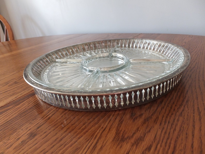 Vintage Regal Silver Plate Round Serving Platter With Five - Etsy
