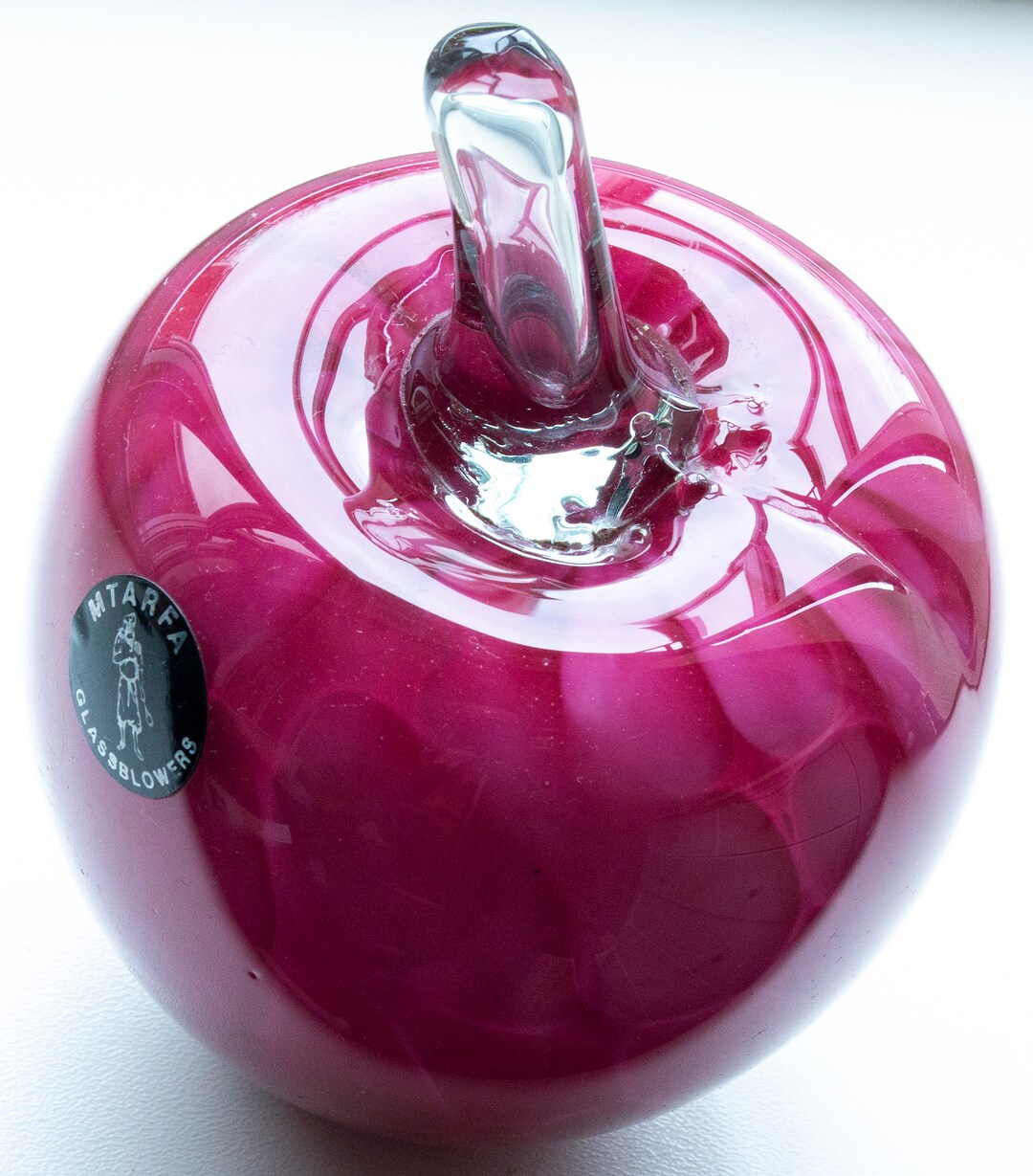 Beautiful Vintage MTARFA Handblown GLASS Rose Red / Pink Apple Fruit ...
