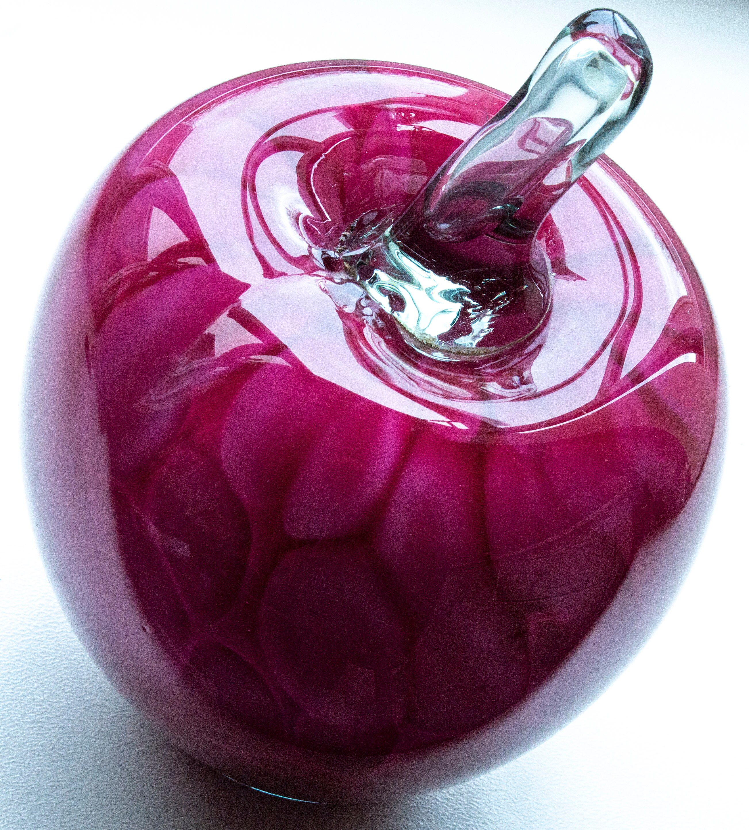 Beautiful Vintage MTARFA Handblown GLASS Rose Red / Pink Apple Fruit ...
