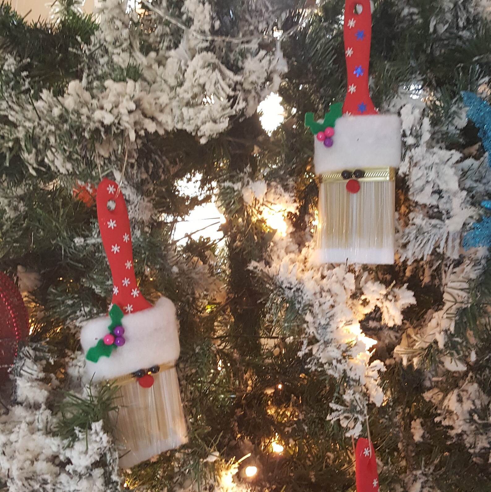 Cute Santa Ornament Paint Brush Christmas Ornament Christmas | Etsy