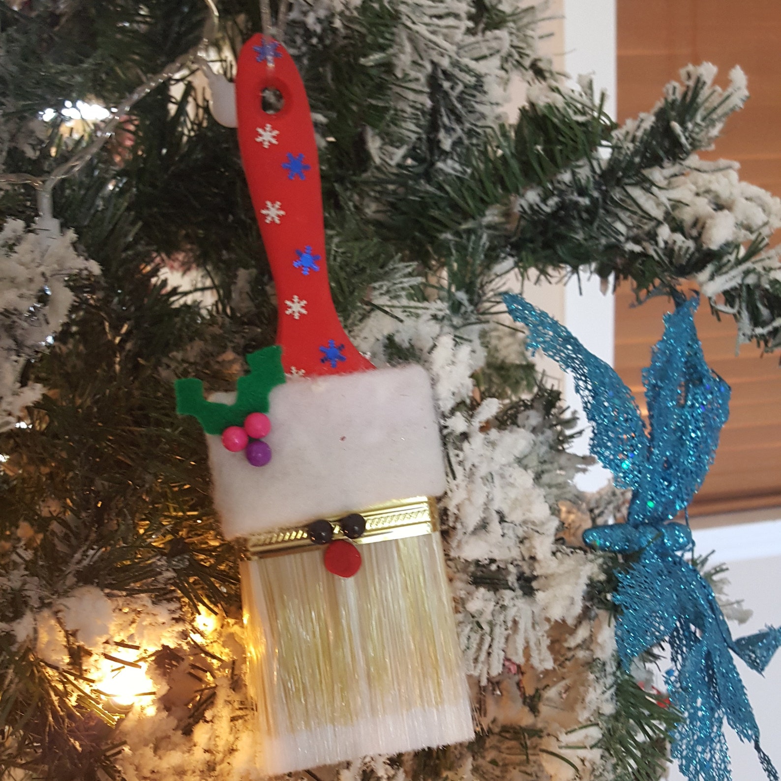 Cute Santa Ornament Paint Brush Christmas Ornament Christmas | Etsy