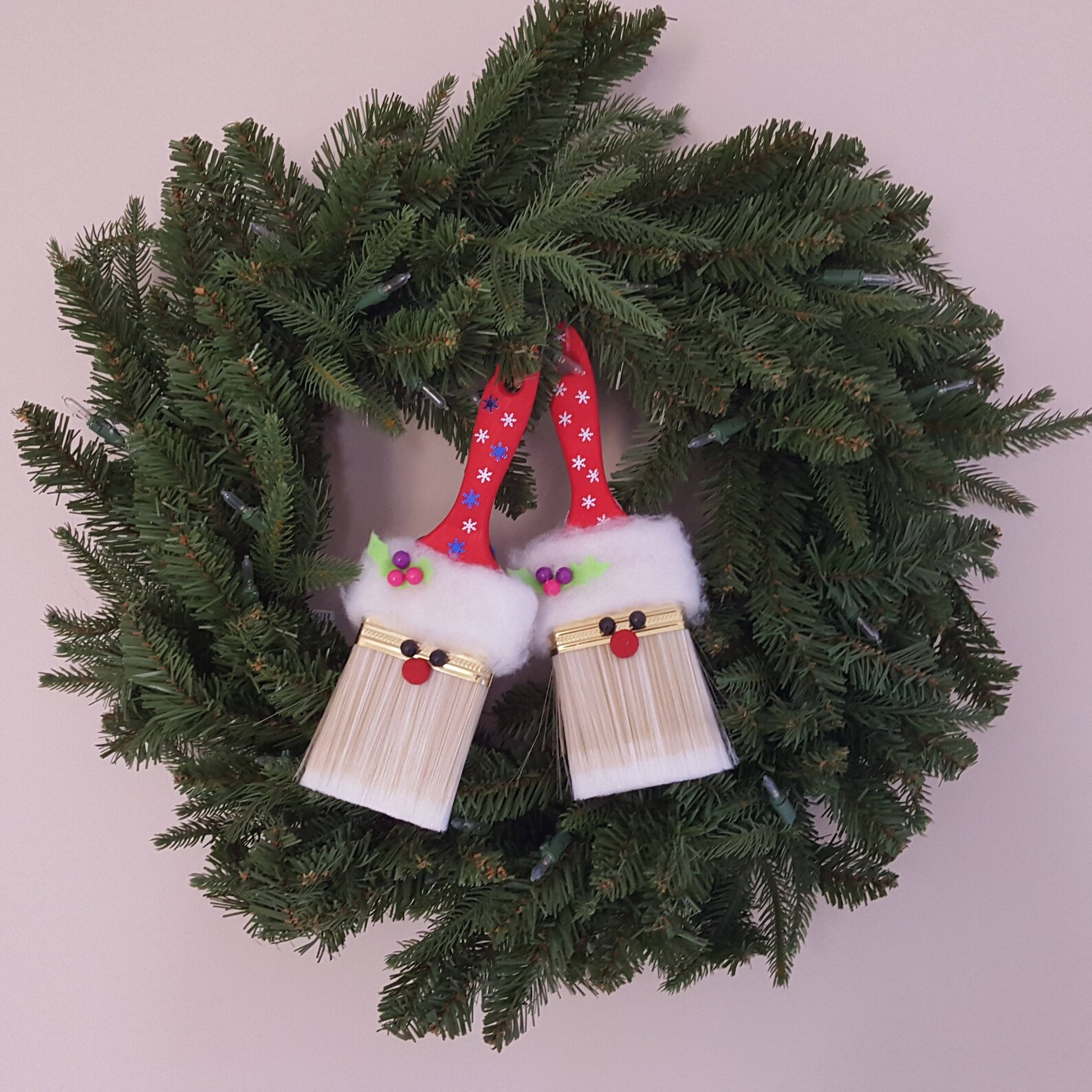 Cute Santa Ornament Paint Brush Christmas Ornament Christmas | Etsy