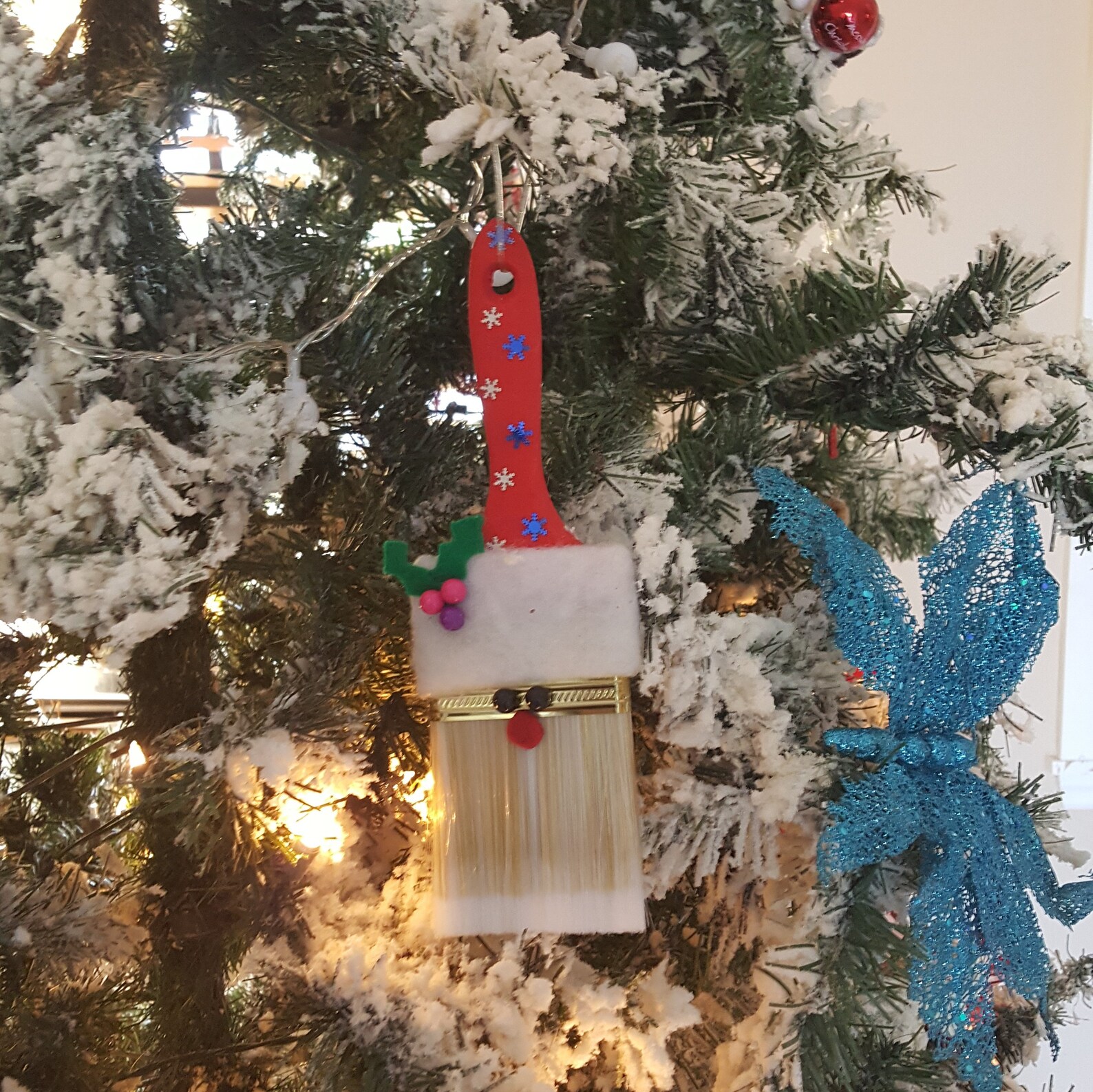 Cute Santa Ornament Paint Brush Christmas Ornament Christmas | Etsy