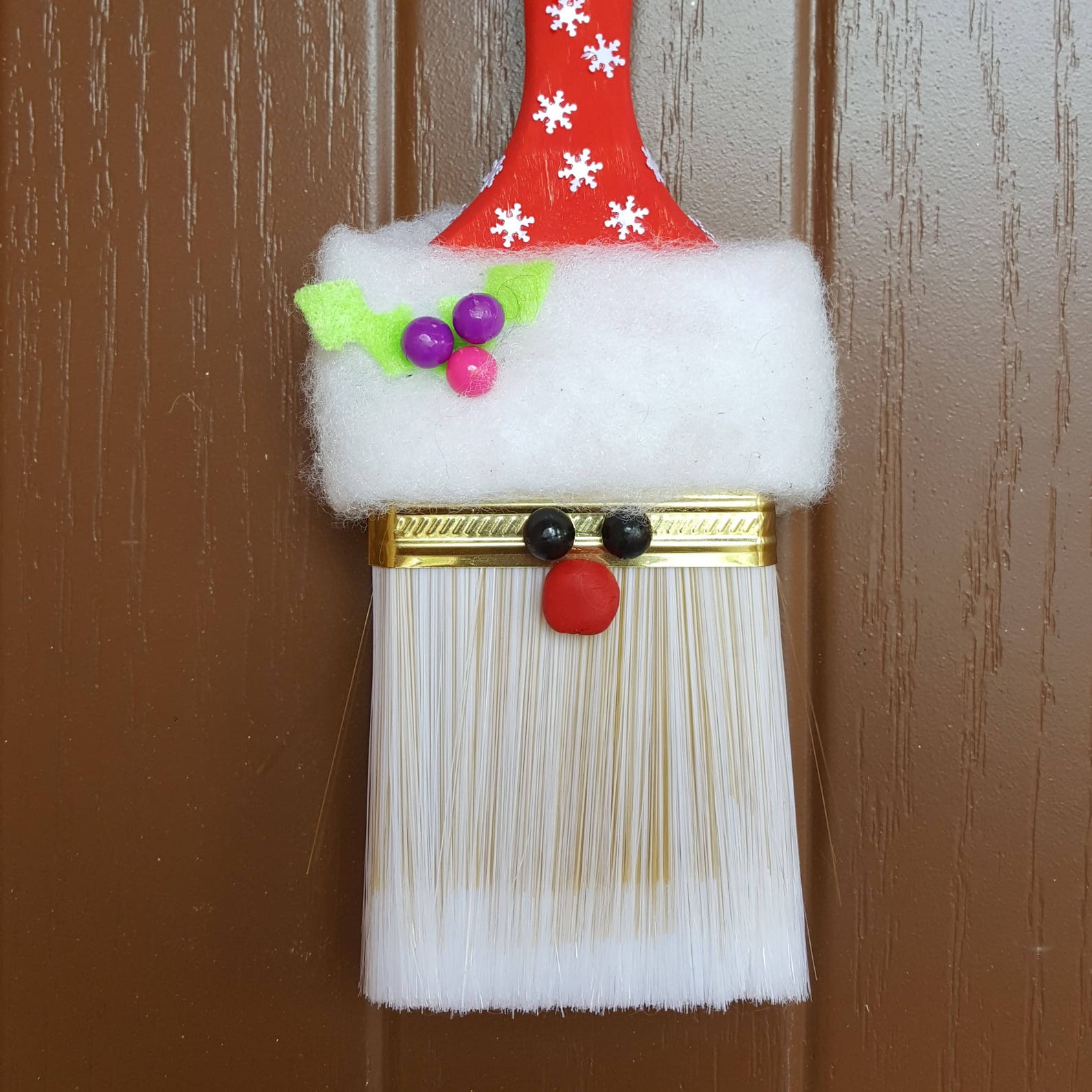 Cute Santa Ornament Paint Brush Christmas Ornament Christmas | Etsy