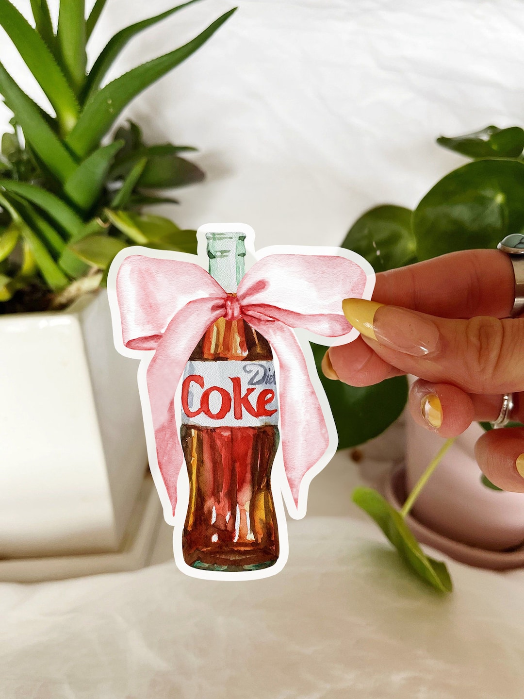 Diet Coke Pink Bow Sticker, Diet Coca Cola Sticker, Diet Coke Lover ...