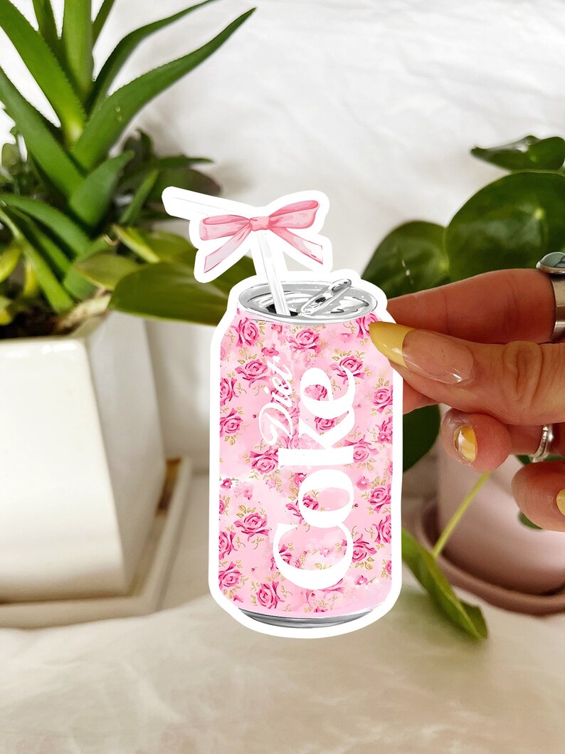 Diet Coke Pink Bow Sticker, Diet Coca Cola Sticker, Diet Coke Lover ...