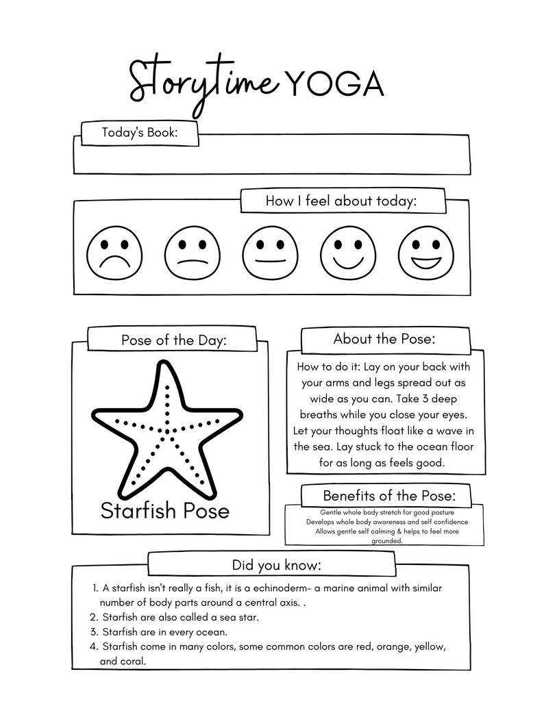 Kids Yoga Storytime Printable | Mindfulness Lesson Plan | Preschool SEL ...