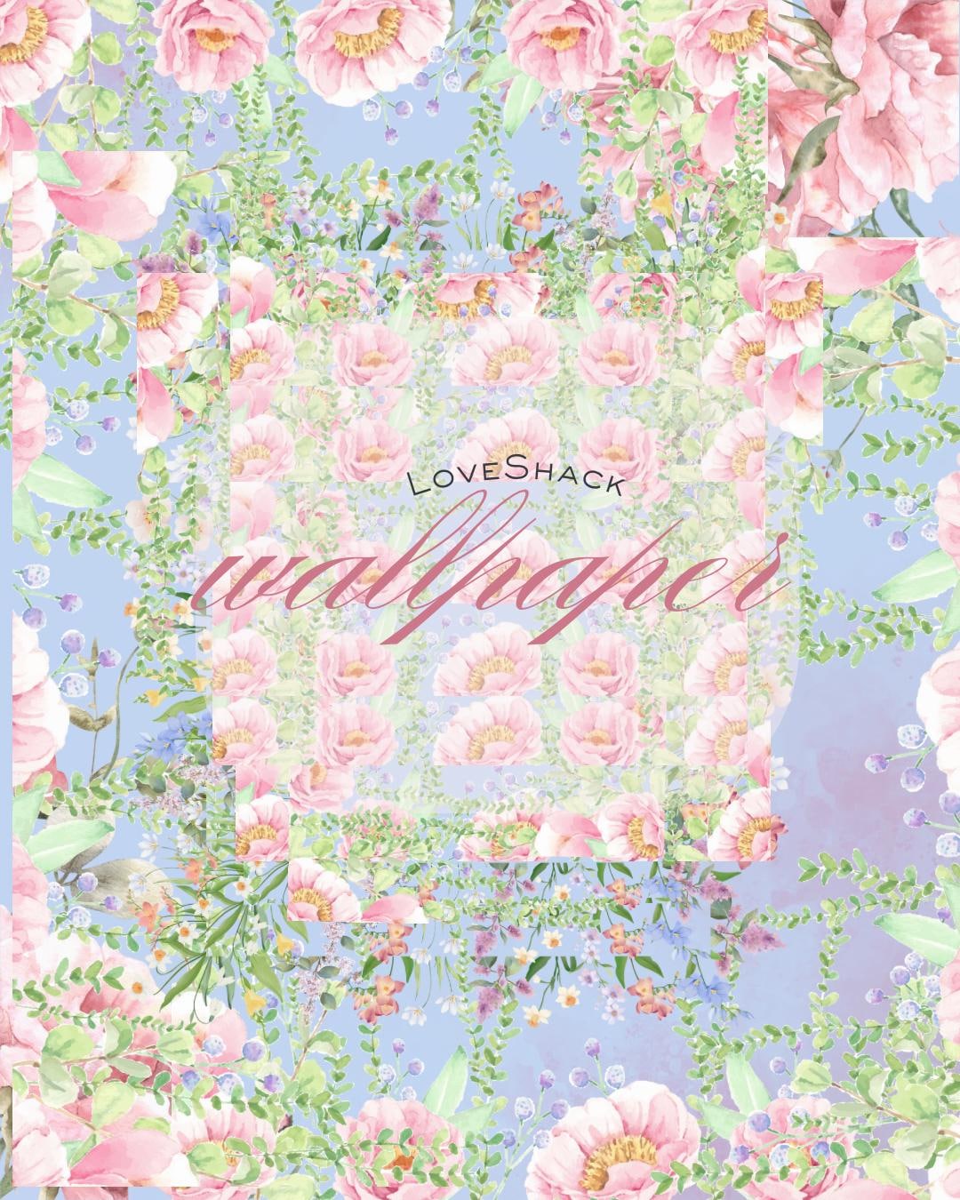 Loveshackfancy Inspired Floral Phone Wallpaper: Romantic Blue (digital ...