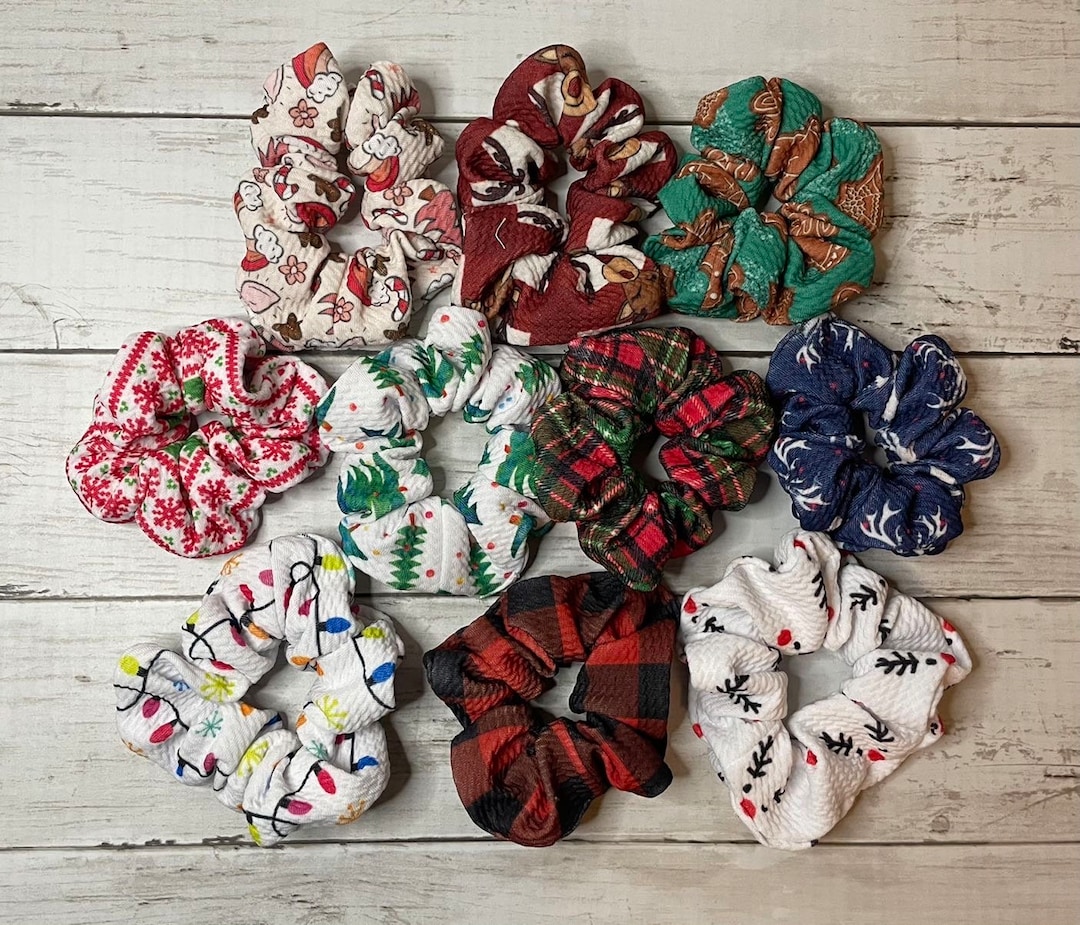 Christmas Scrunchie Holiday Scrunchie Reindeer Scrunchie - Etsy