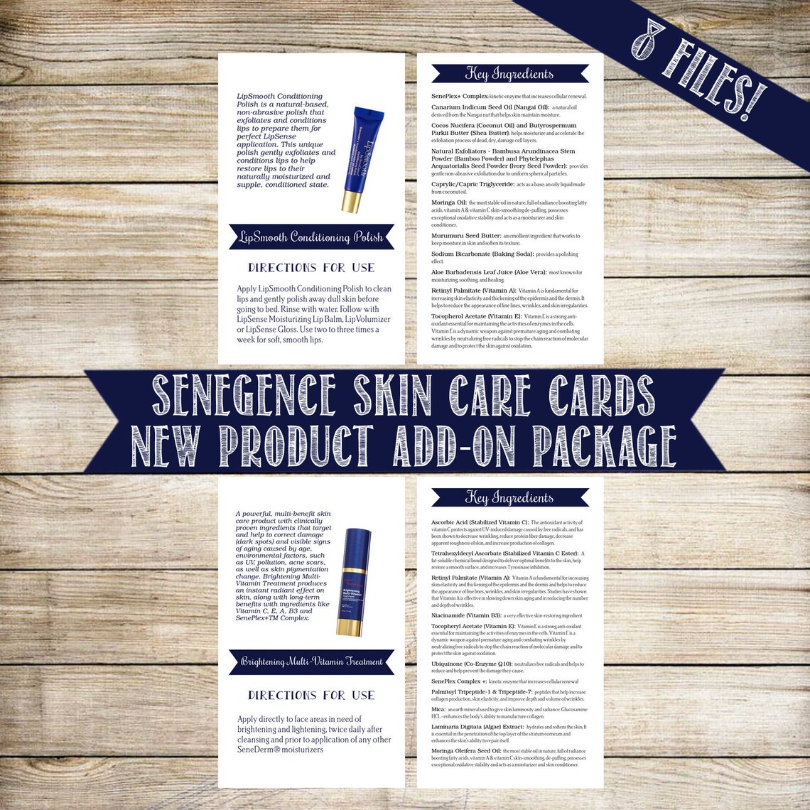 New Product ADD-ON PACKAGE, Senegence Skin Care Card , Senegence ...