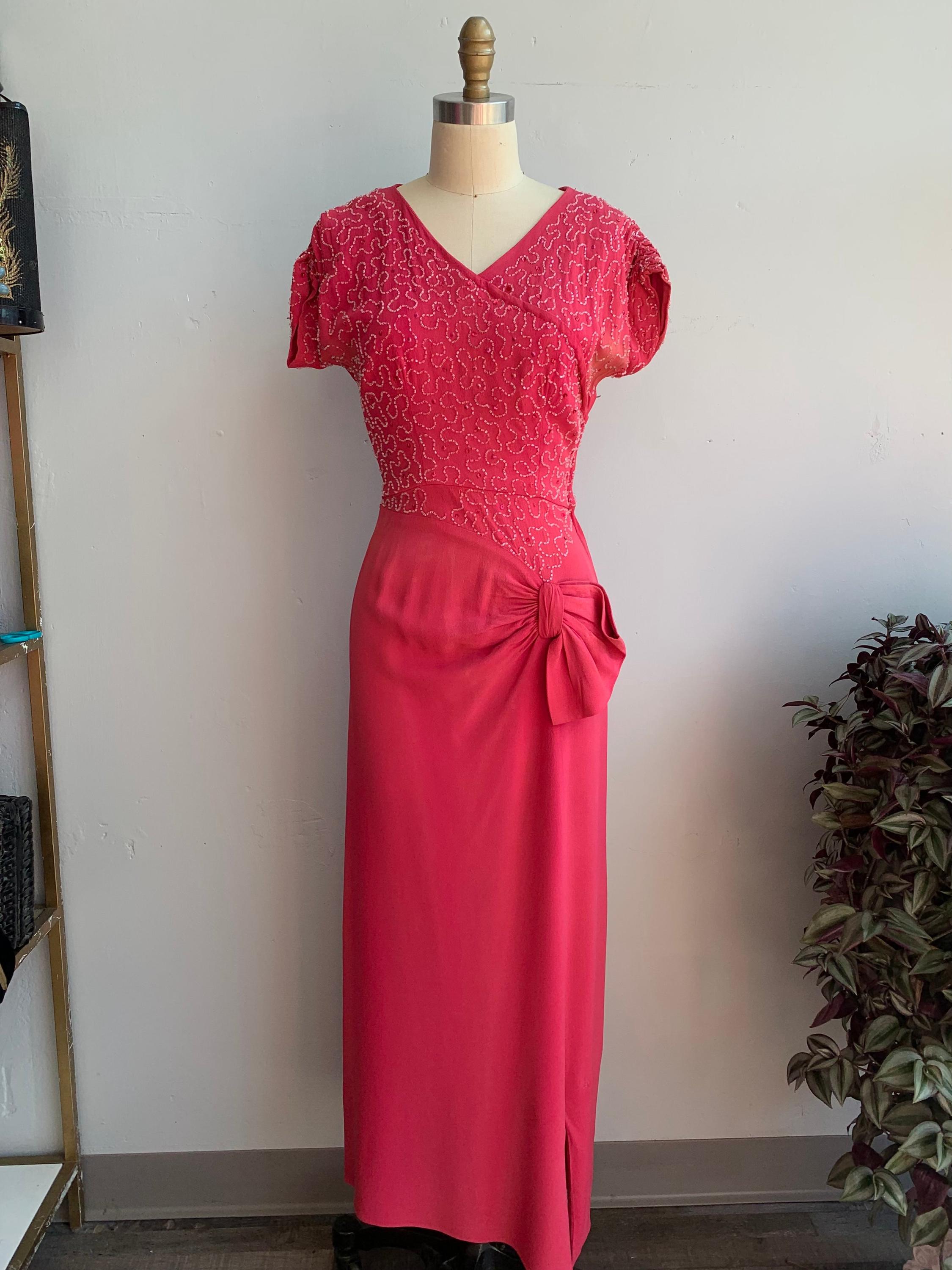 1940s Pink Dress - Etsy 1940s Pink Dress - Etsy