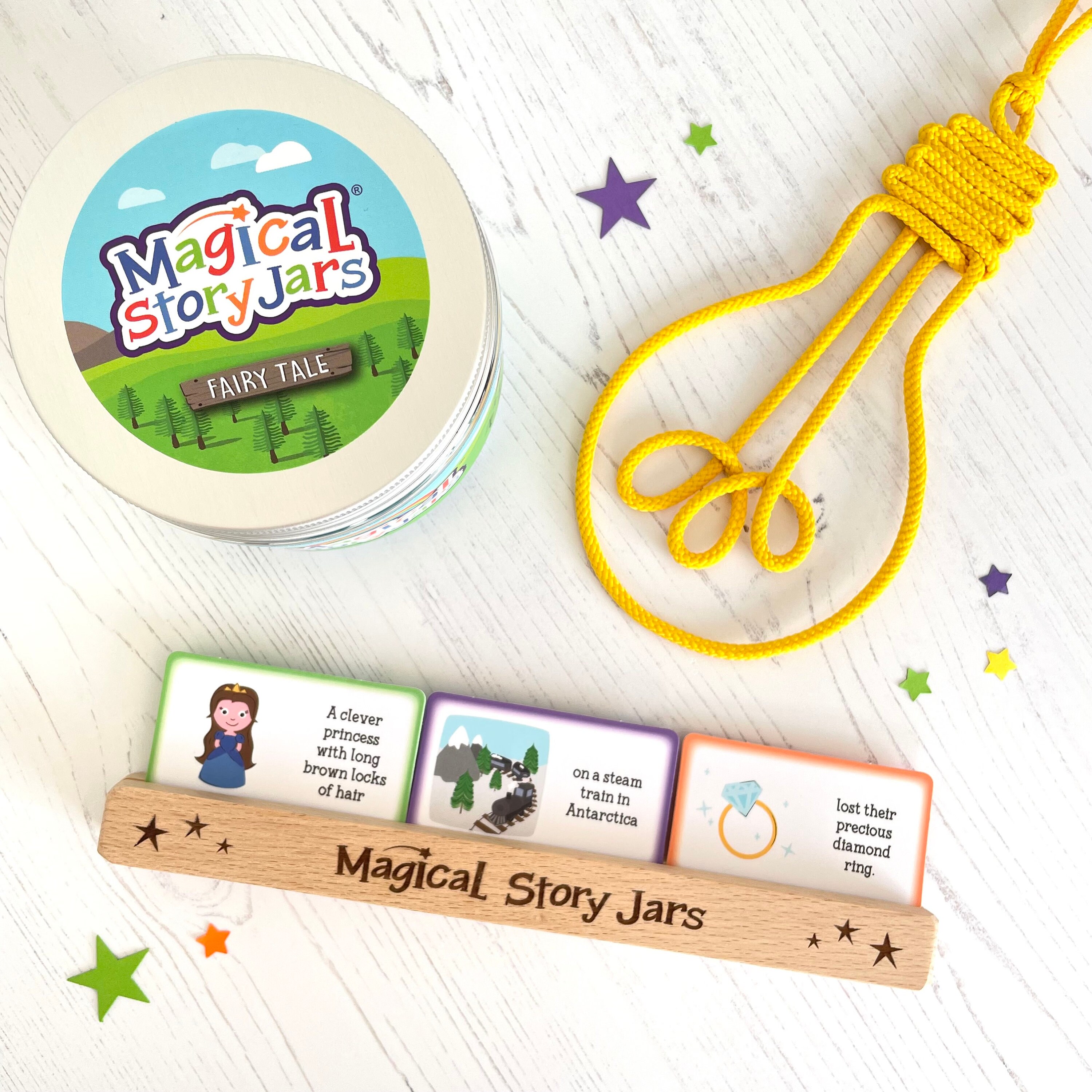 Fairy Tale Magical Story Jar & Wooden Story Card Stand - Gift for Kids ...