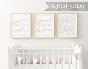 Jesus Loves the Little Children Print Wall Art, Christian Bible Songs ...