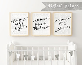 Jesus Loves the Little Children Print Wall Art, Christian Bible Songs ...