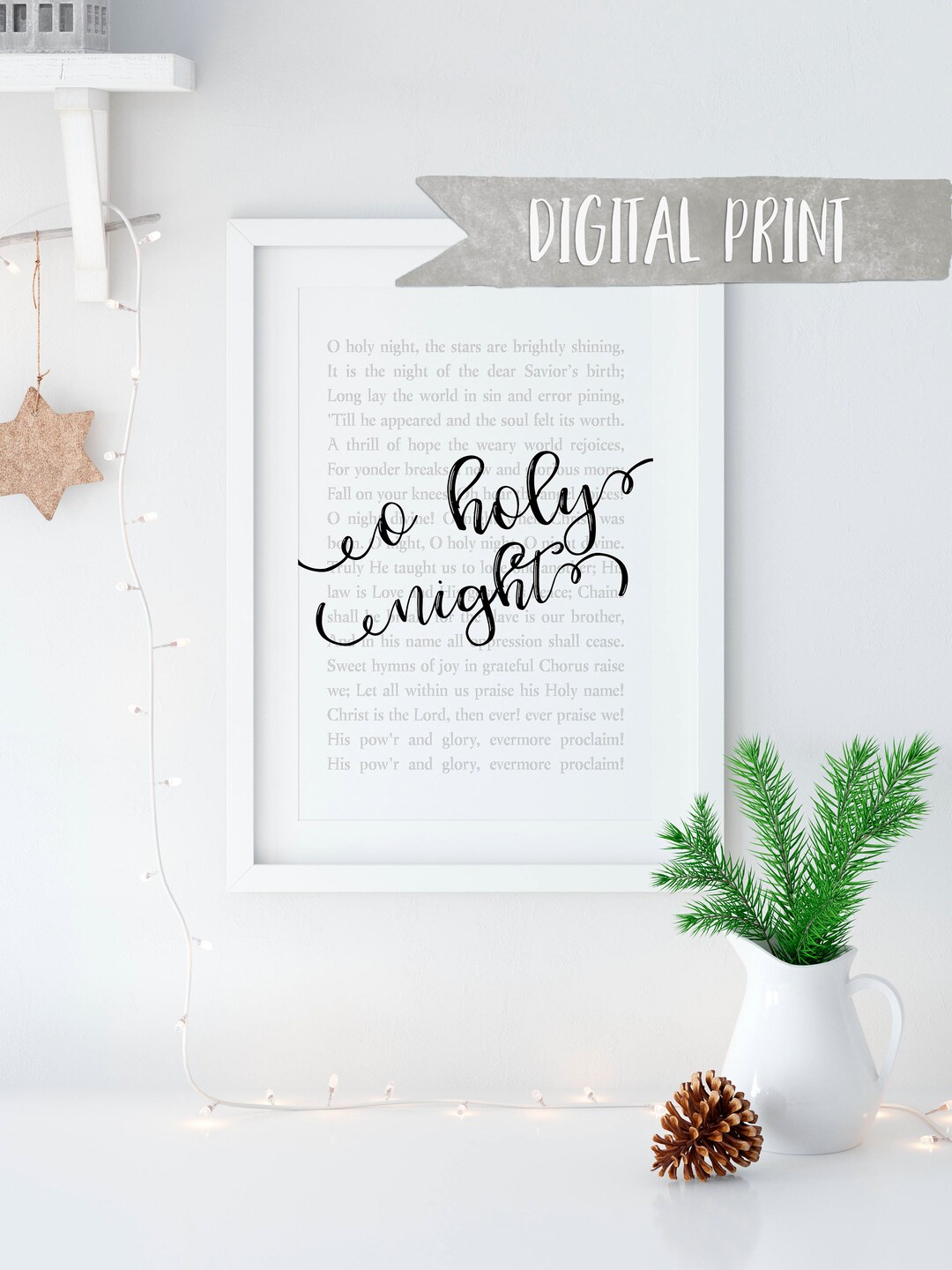 O Holy Night Print, Printable Wall Decor, Digital Print - Etsy