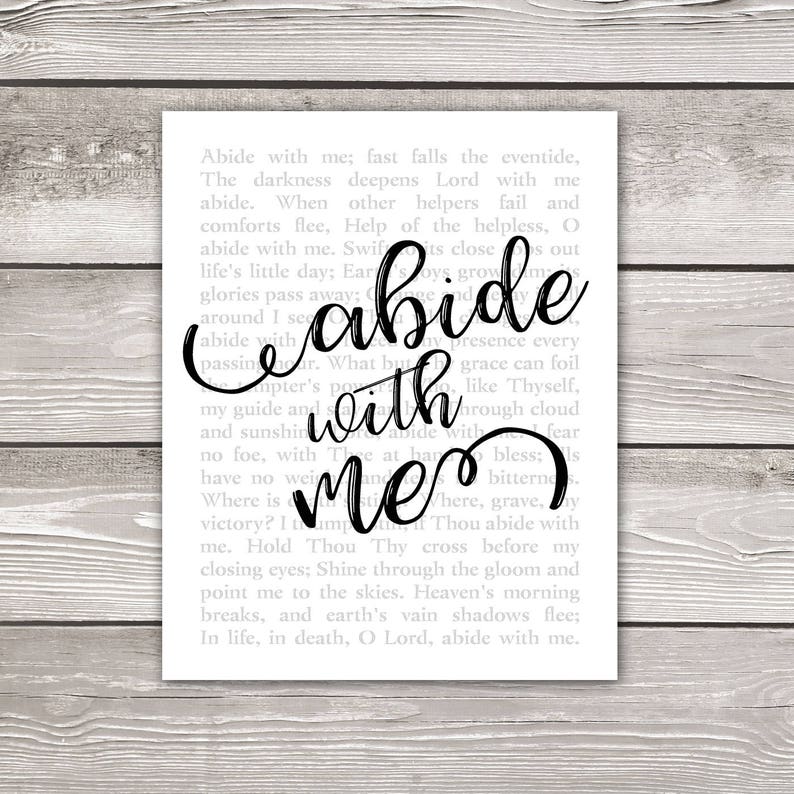 Abide With Me Art Print Wall Decor - Etsy
