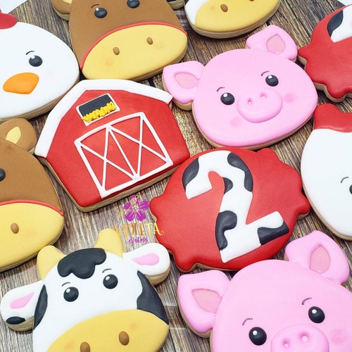 Farm Sugar Cookies Farm Cookies Farm Birthday Barnyard - Etsy