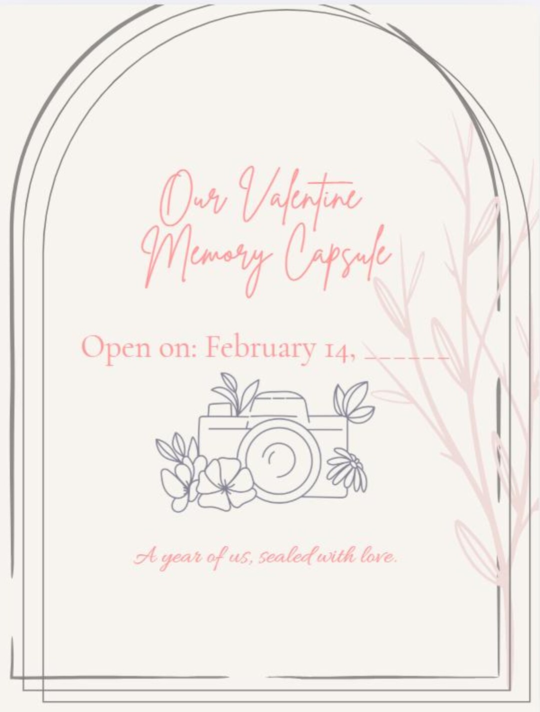 Valentine Memory Capsule Printable | Open Next Valentine’s Day ...